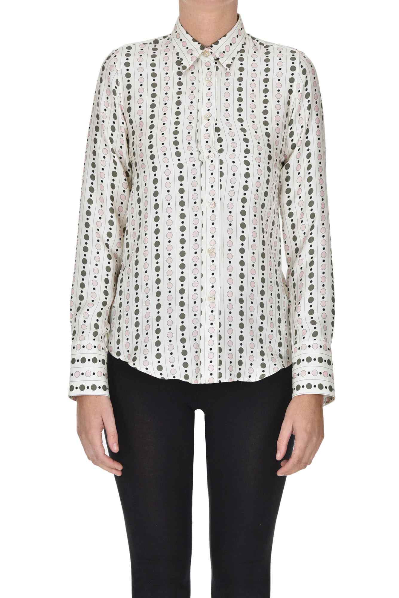 Caliban Camicia in seta a pois | Acquista ora su Glamest Fashion Outlet ...