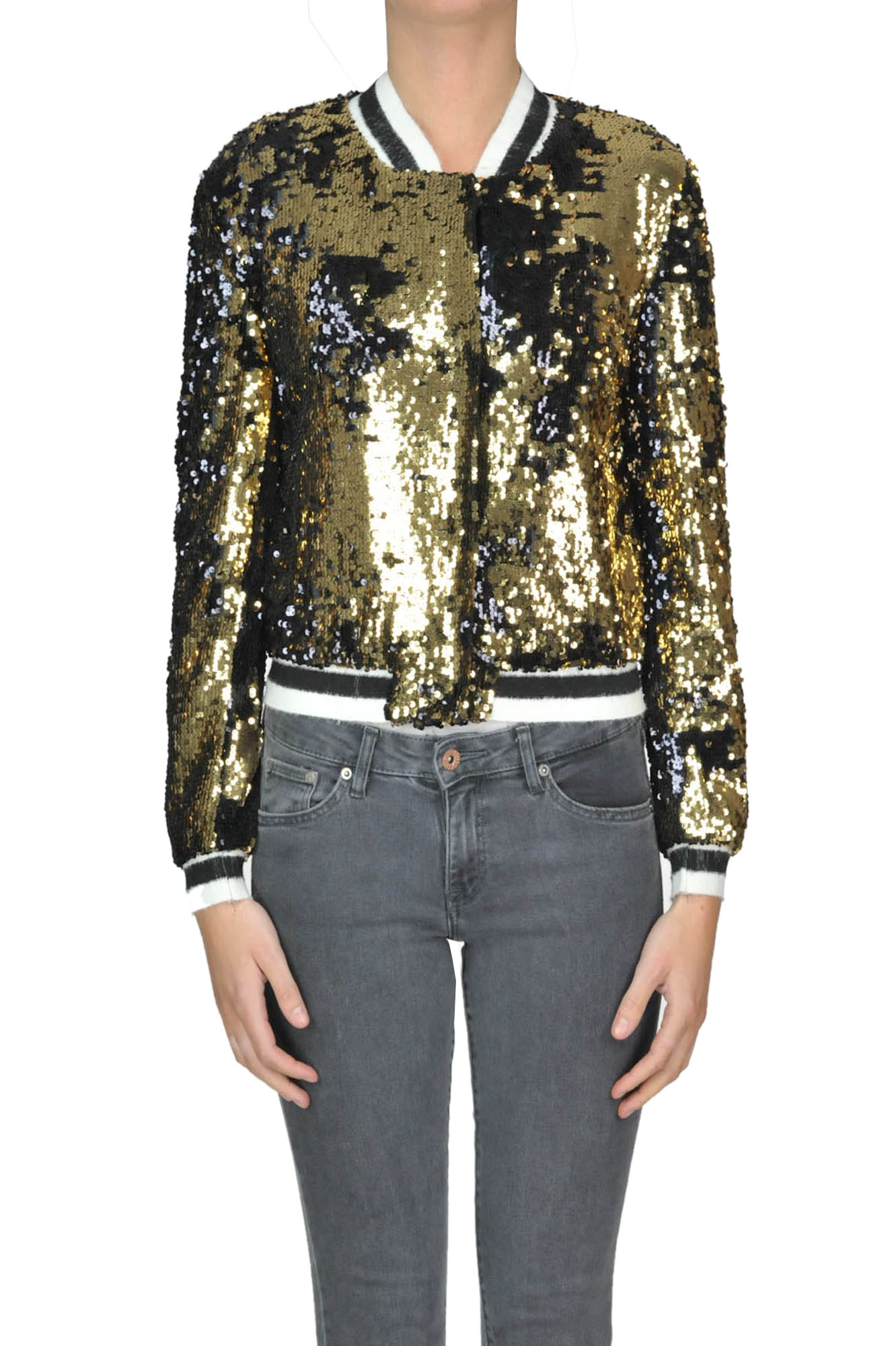 Shirtaporter Sequined bomber jacket - Buy online on Glamest Fashion ...